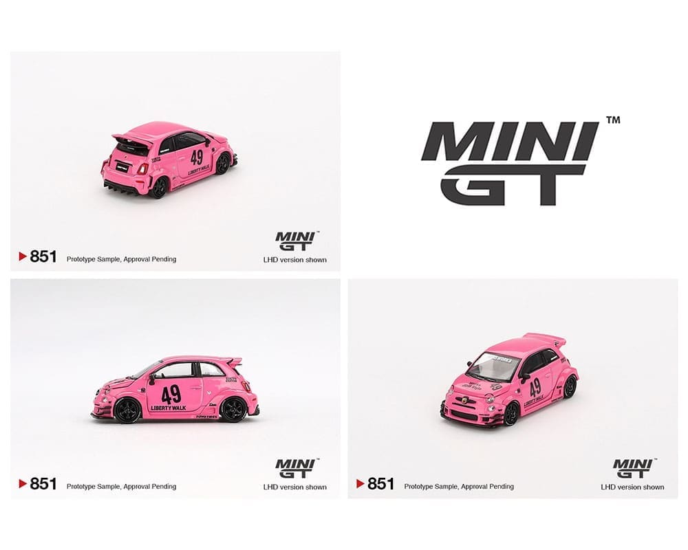 (Preorder) Mini GT 1:64 ABARTH 595 LB-WORKS x Abas Works – Pink – CarBro MC